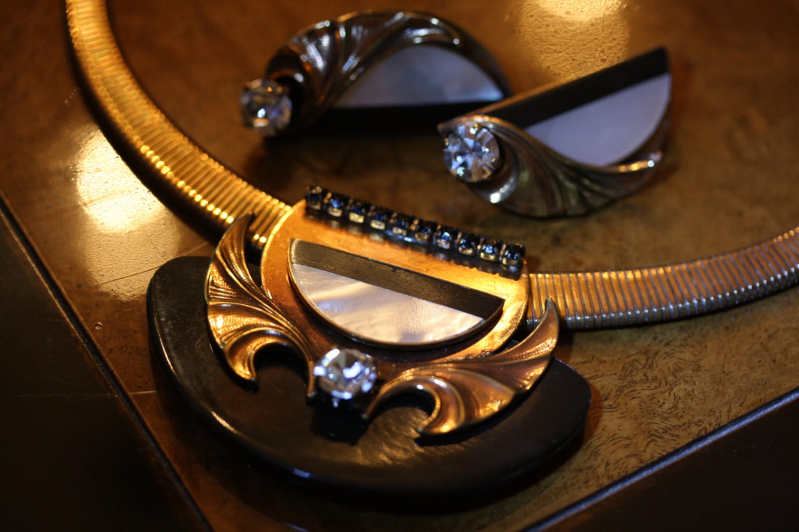 Ermani Bulatti Vintage Art Deco Choker and Earrings Demi Parure - Etsy
