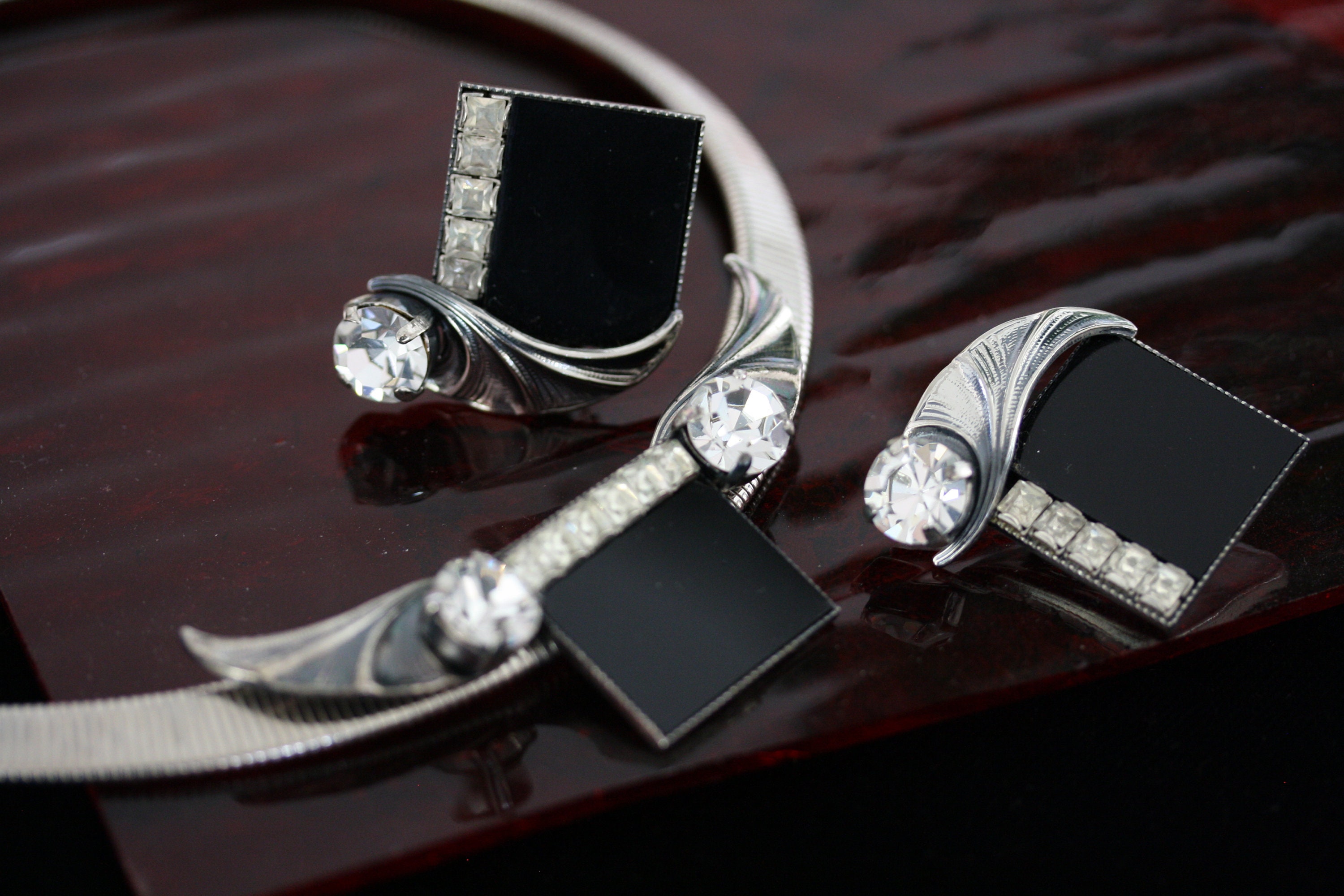 Vintage Ermani Bulatti Deco Choker and Earrings Demi - Etsy