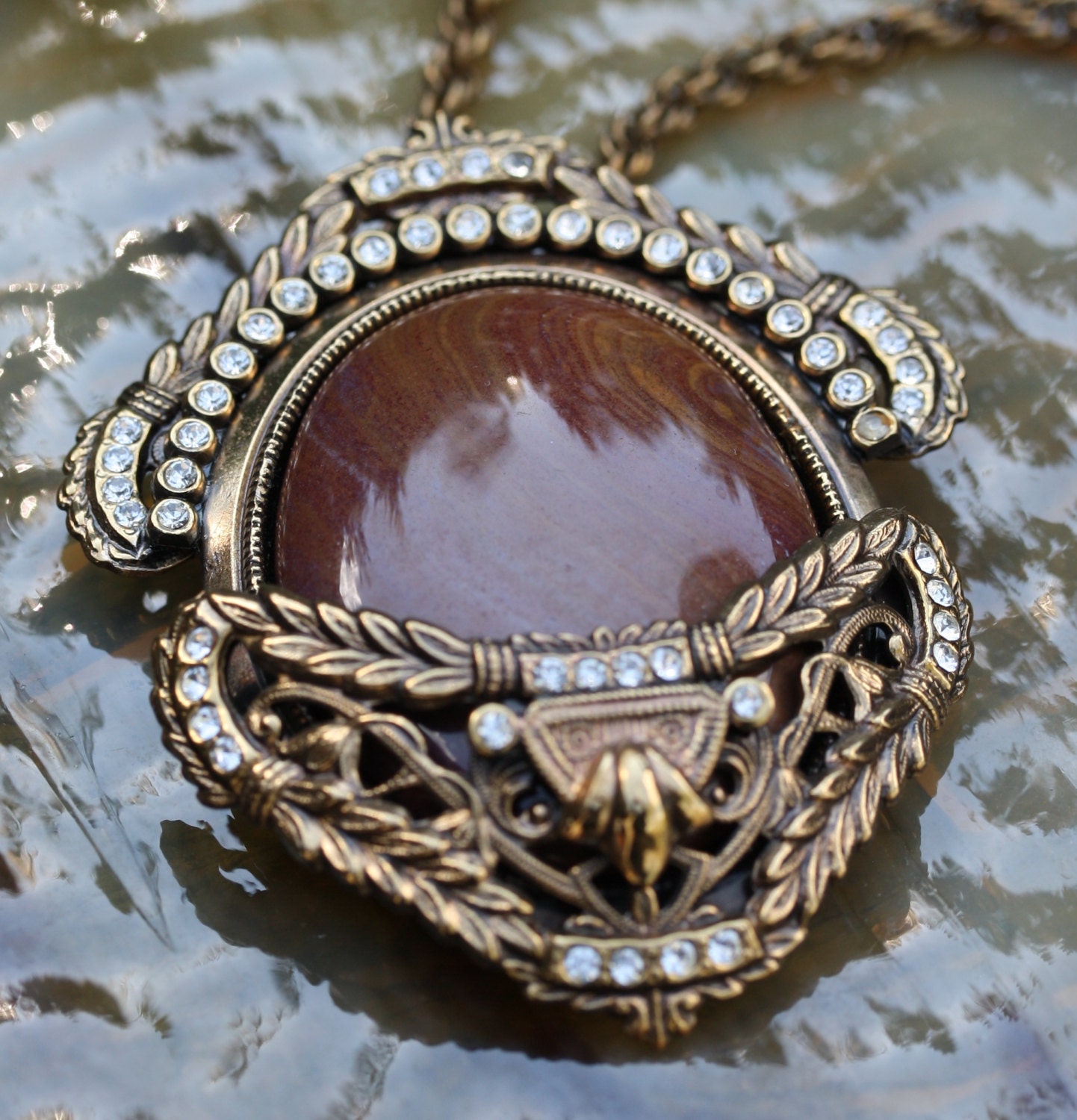 Ermani Bulatti Vintage Stone Art Nouveau Necklace - Etsy