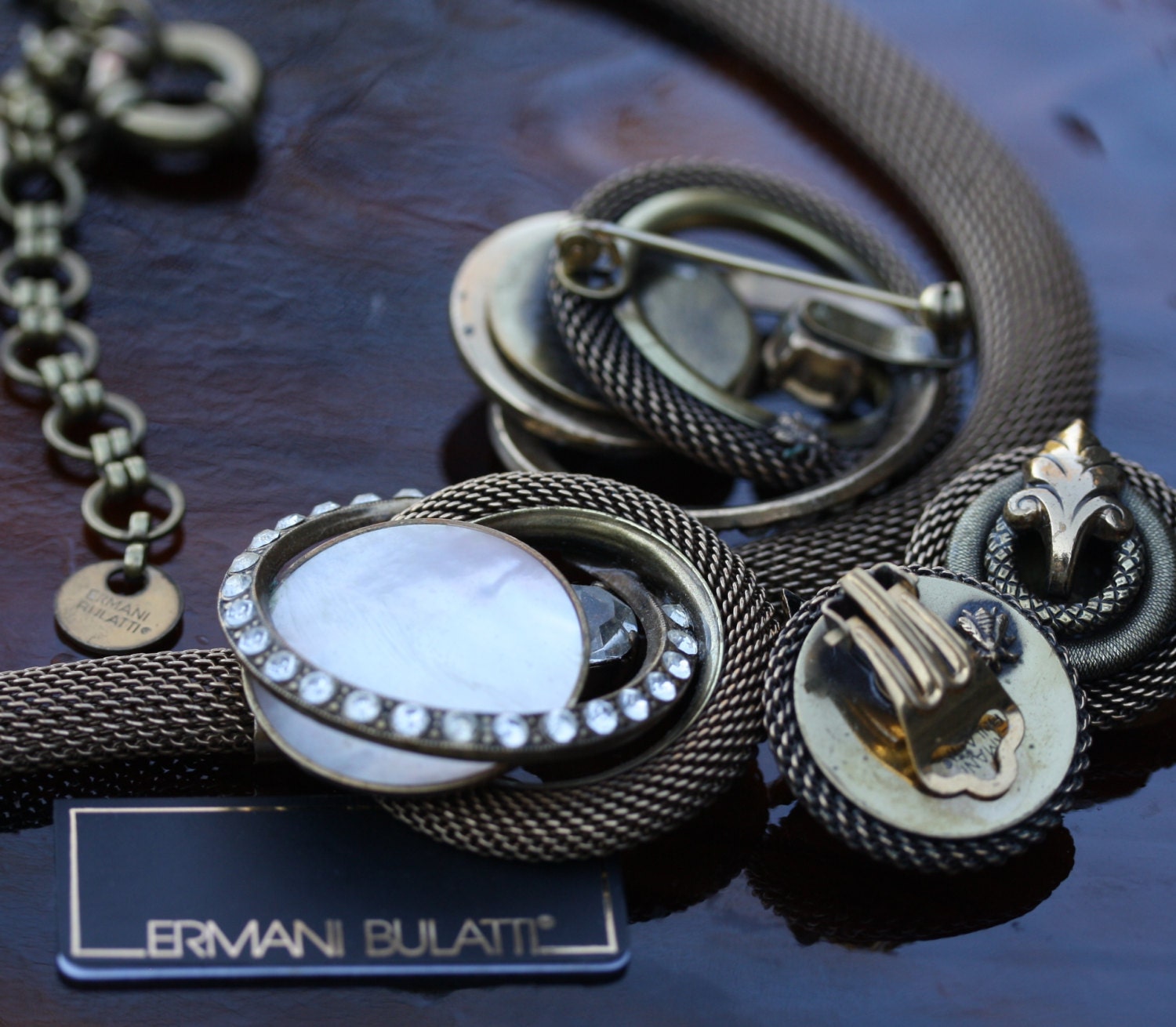 Incredible Early Ermani Bulatti Demi Parure Necklace and Clip on ...