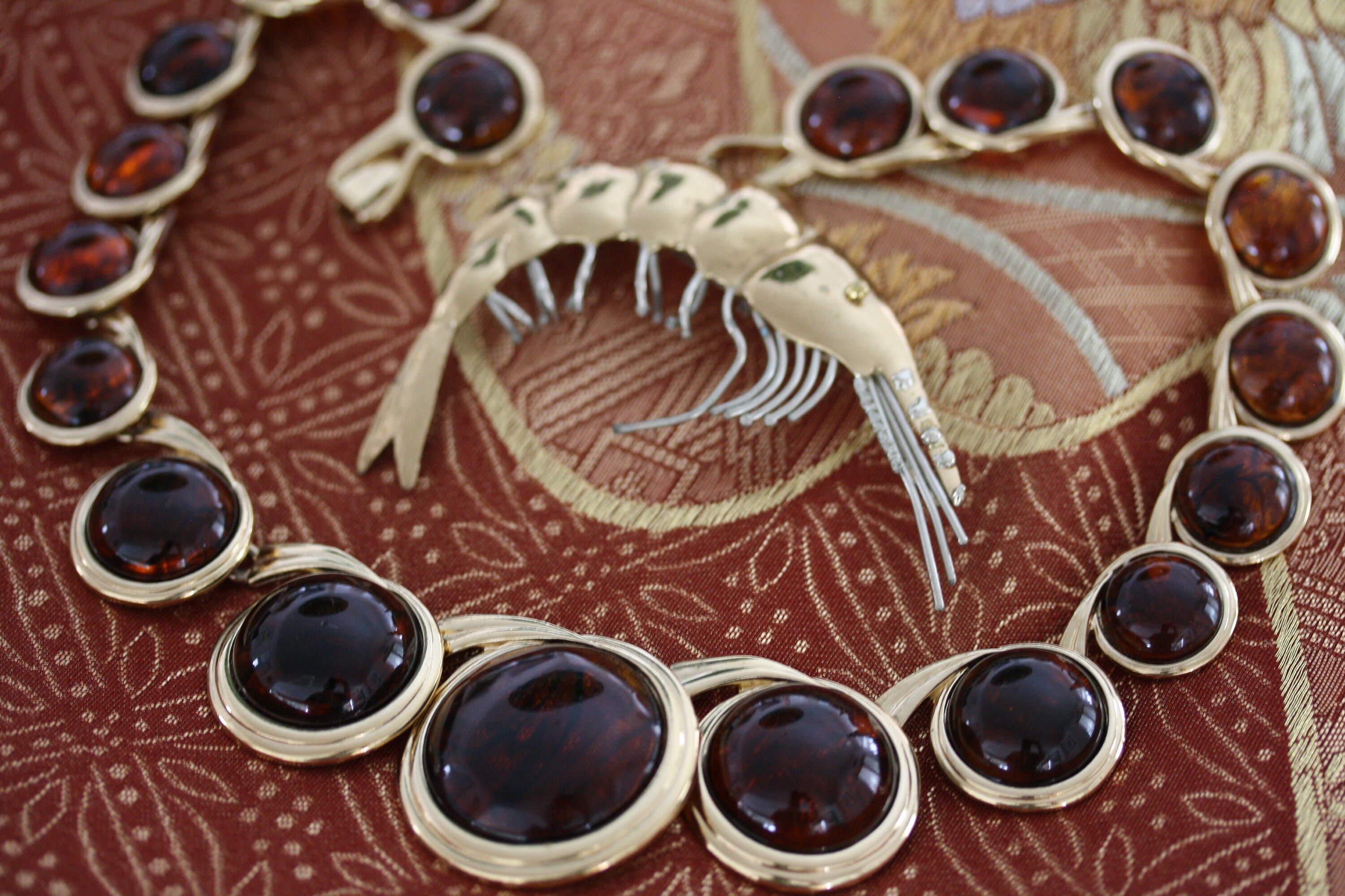 Vintage Brass Shrimp Pin Brooch Pendant Art Nouveau Crawfish | Etsy