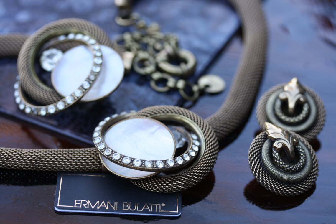 Incredible Early Ermani Bulatti Demi Parure Necklace and Clip on ...