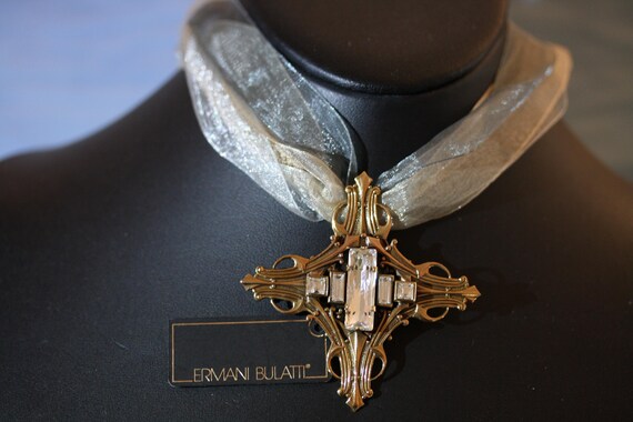 HTF Vintage Ermani Bulatti Victorian Cross Pendant Ne… - Gem