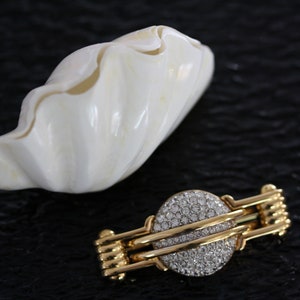 Nina Ricci Vintage Art Deco Gold and Crystal Modernist Brooch Pin - Etsy