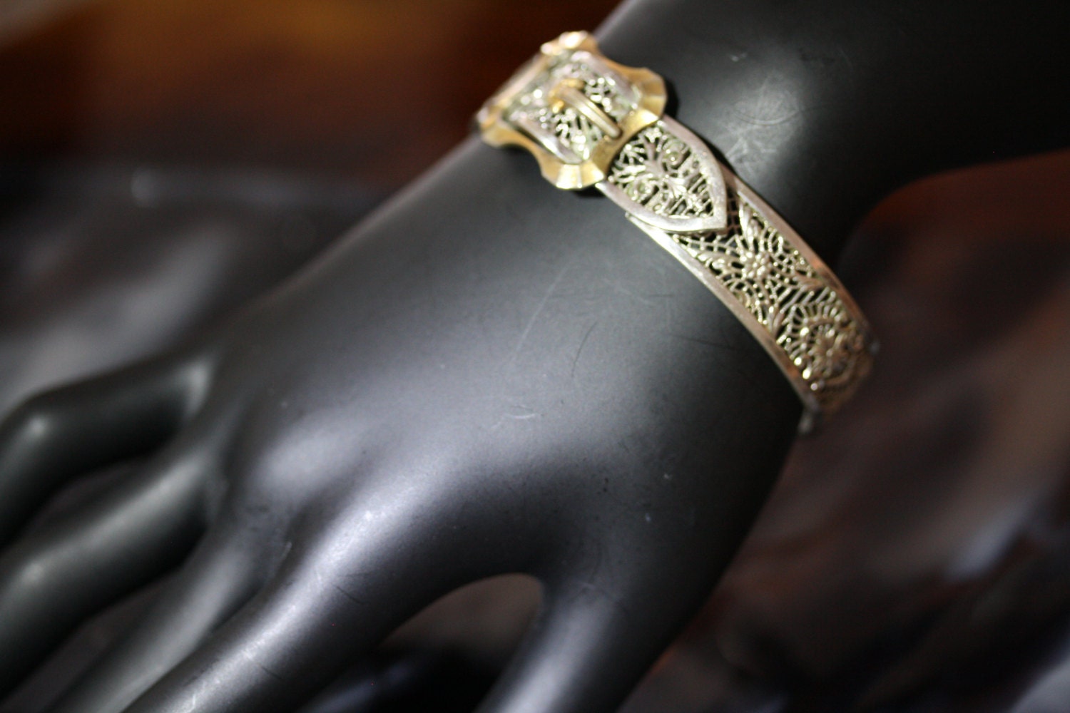 Stunning 20s Sterling and Vermeil Filigree Bracelet - Etsy