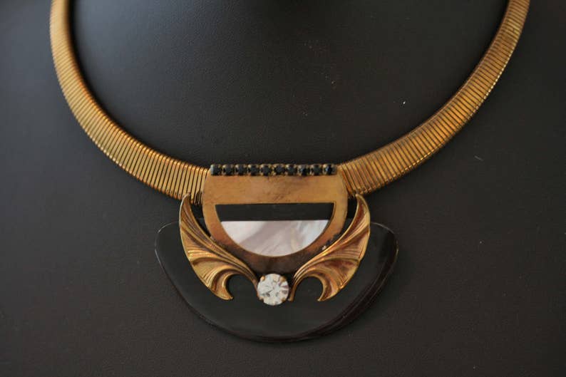 Ermani Bulatti Vintage Art Deco Choker and Earrings Demi Parure - Etsy
