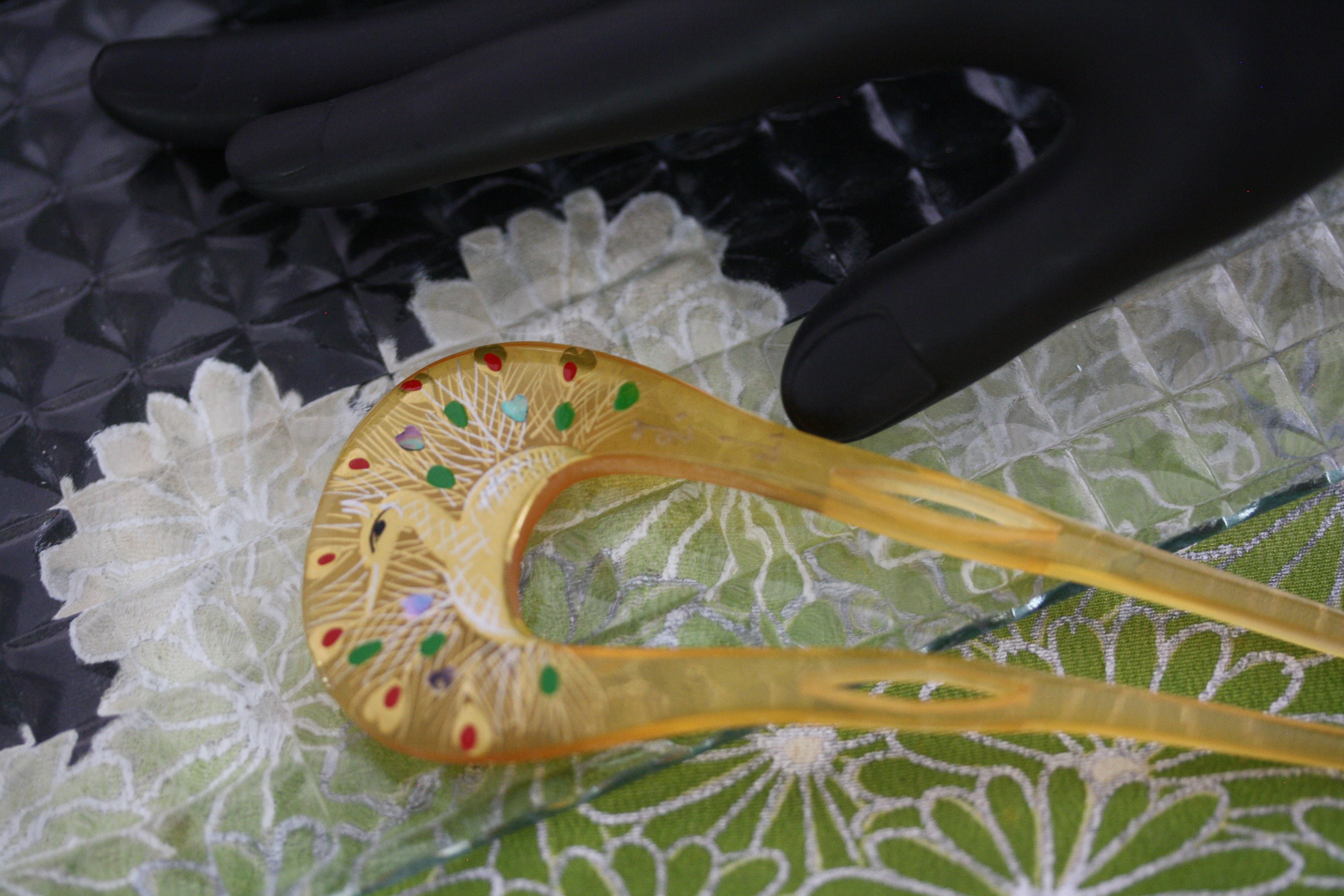 Vintage Celluloid Japanese Kanzashi Peacock Hair Comb - Etsy