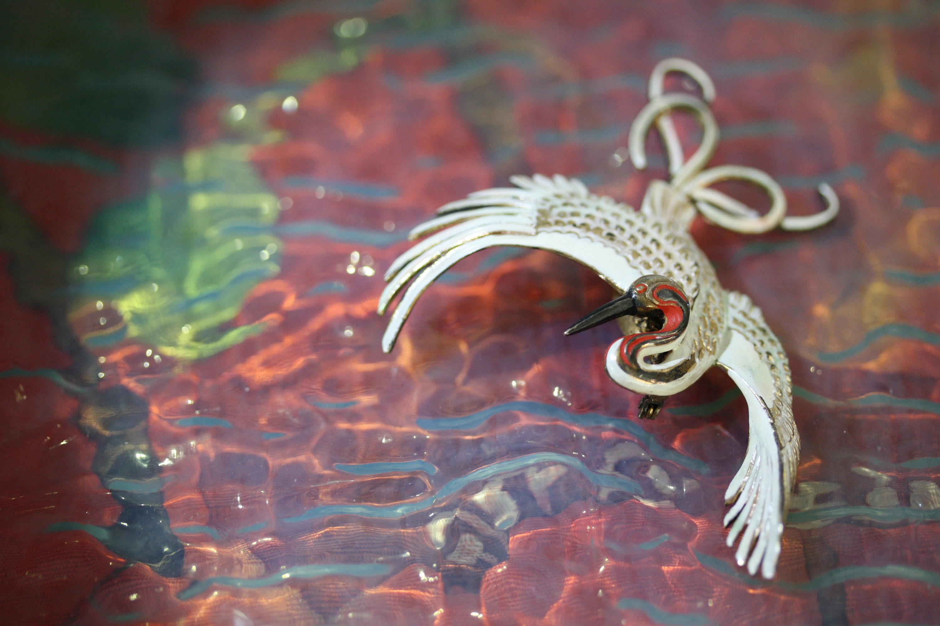 Lovely Detailed Japanese Art Nouveau Crested Crane Brooch - Etsy