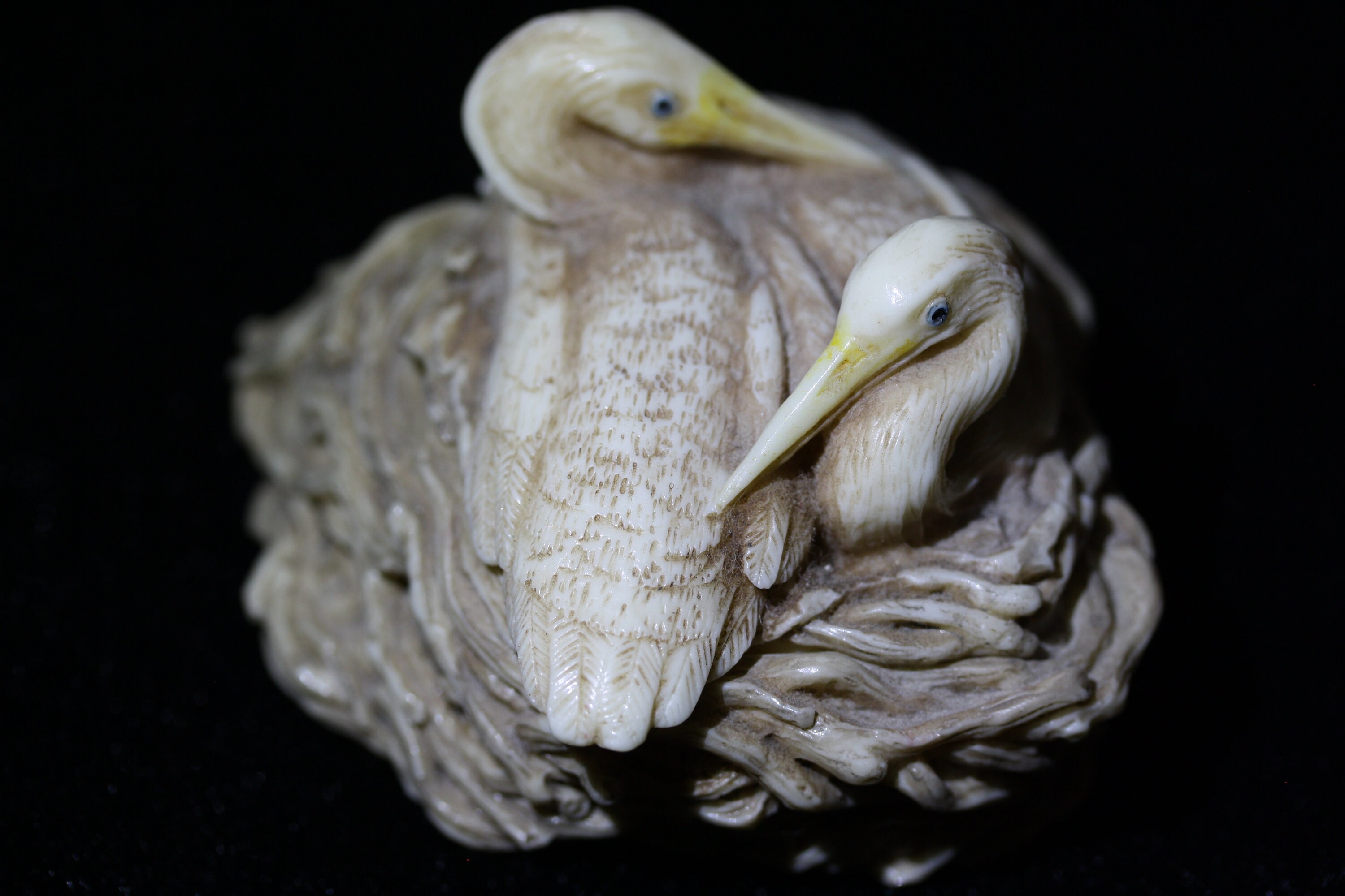 Ralph Massey Vintage Nesting Cranes Resin Sculpture Raven Studios - Etsy