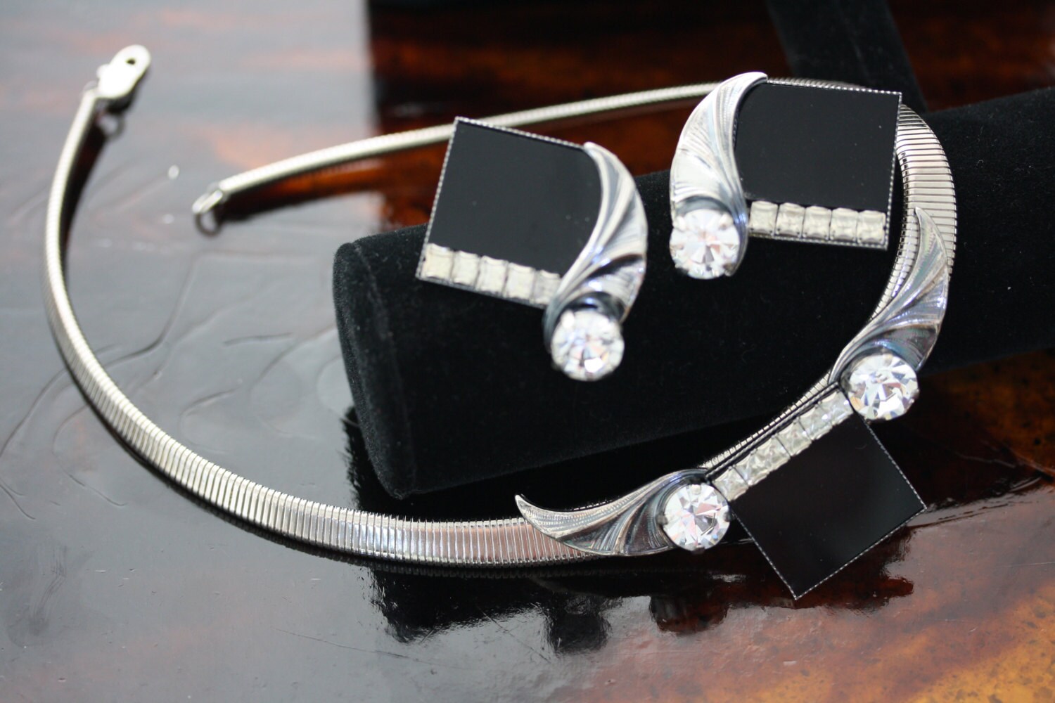 Vintage Ermani Bulatti Deco Choker and Earrings Demi - Etsy