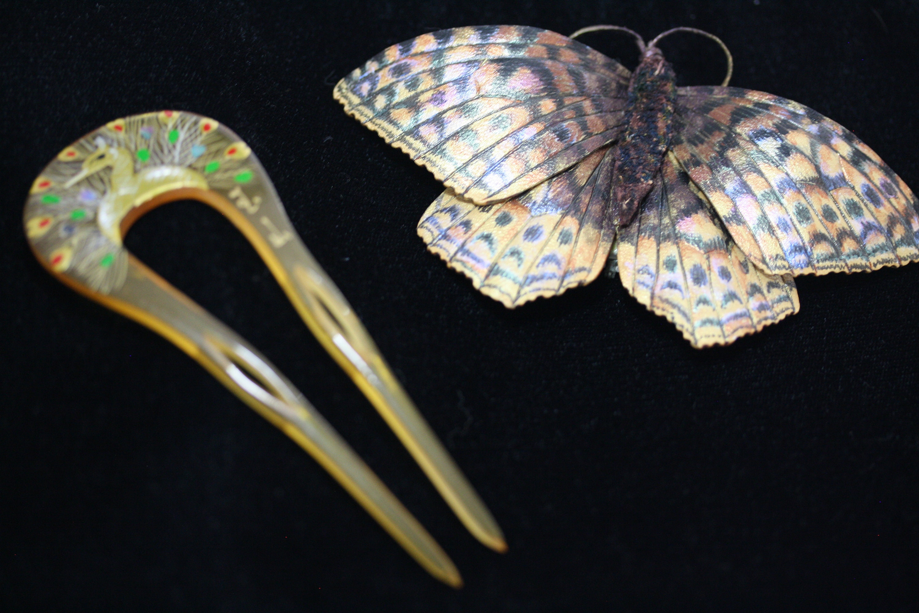 Vintage Celluloid Japanese Kanzashi Peacock Hair Comb - Etsy