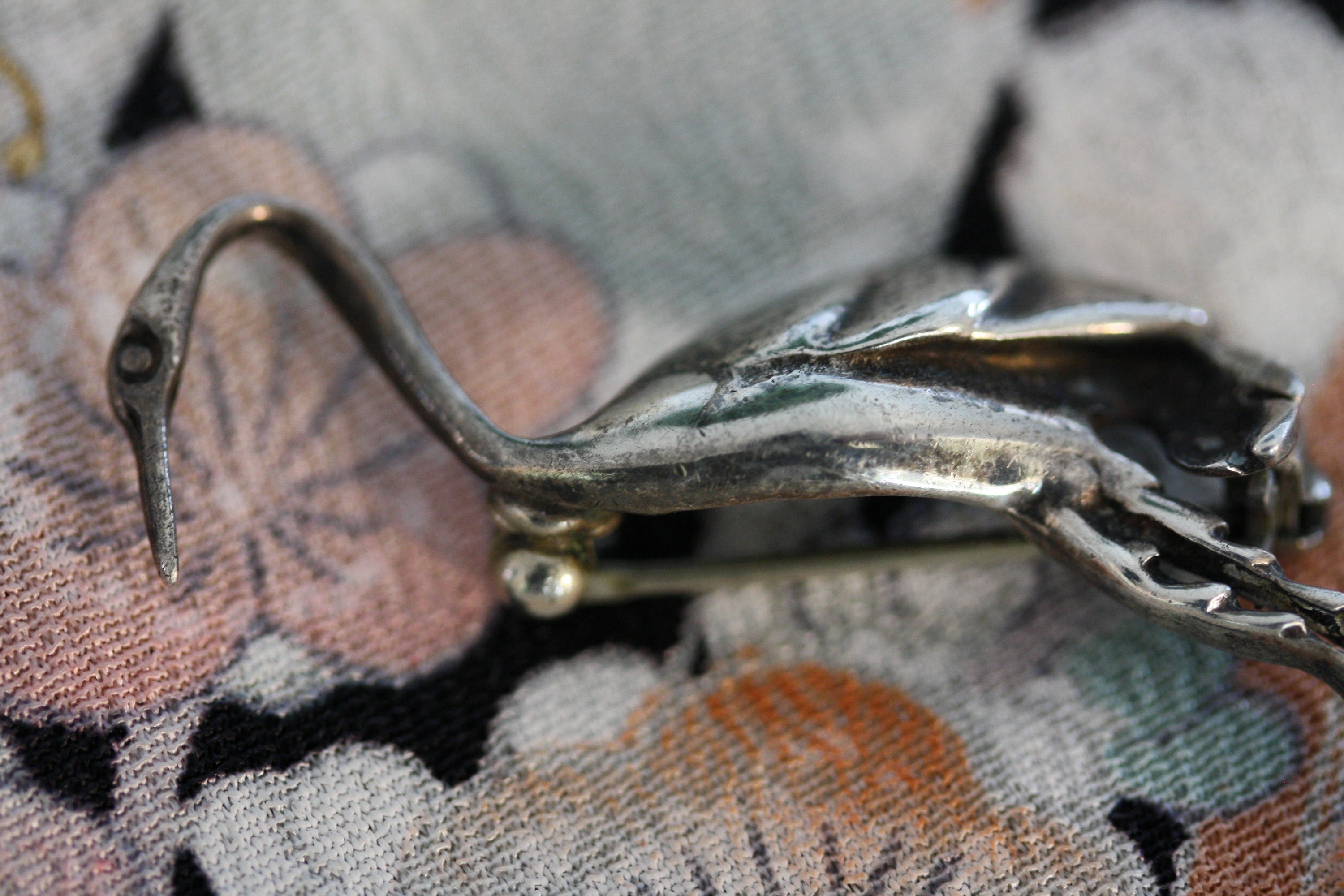 Sterling Silver Vintage Japanese Crane Brooch Hallmarked - Etsy
