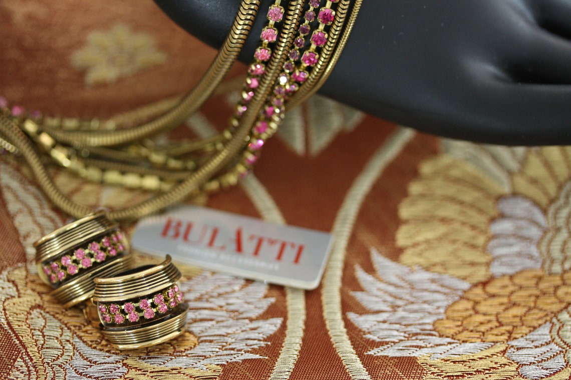 Ermani Bulatti Vintage Byzantine Seven Tier Bib Necklace and Matching ...