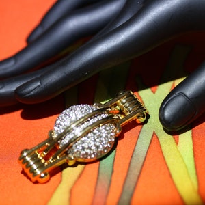 Nina Ricci Vintage Art Deco Gold and Crystal Modernist Brooch Pin - Etsy