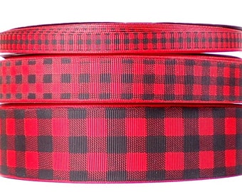 Red and black ribbon | Etsy