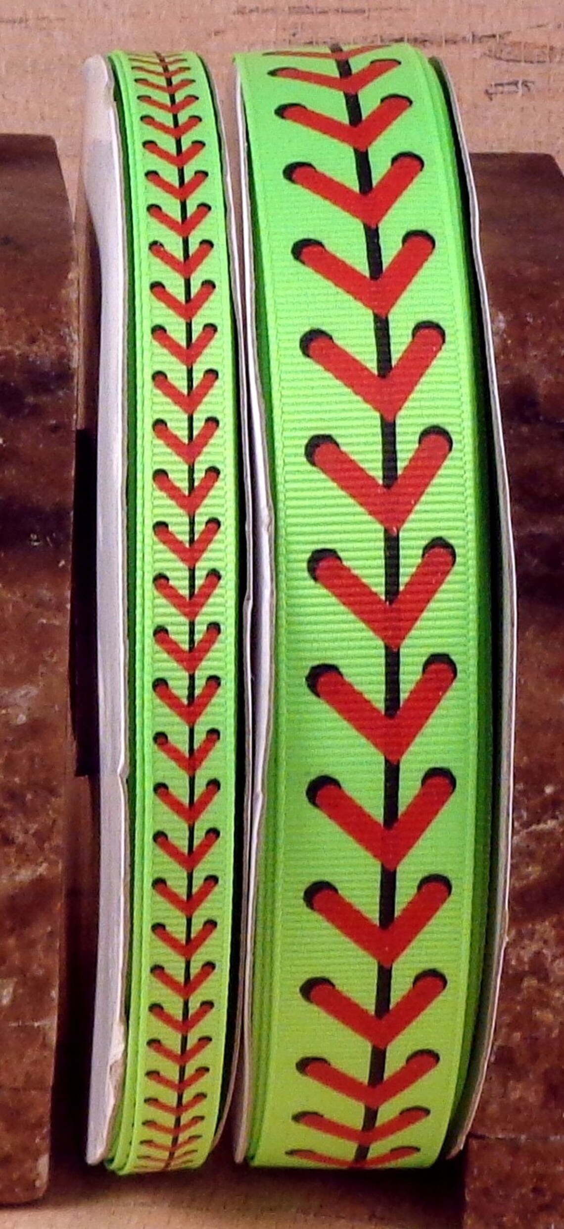 2 Yards 3/8" or 7/8" Softball Lace Print Grosgrain Ribbon - Etsy