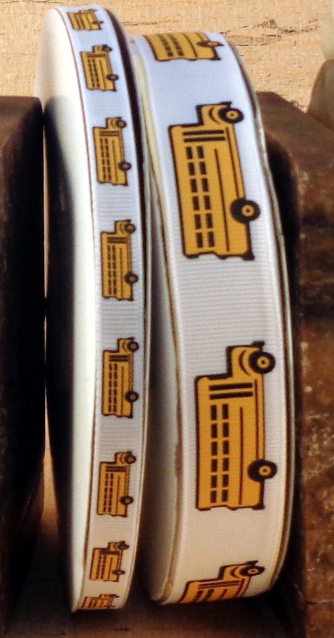 2 Yards 7/8" or 3/8" School Bus Print Grosgrain Ribbon - US DESIGNER - Etsy