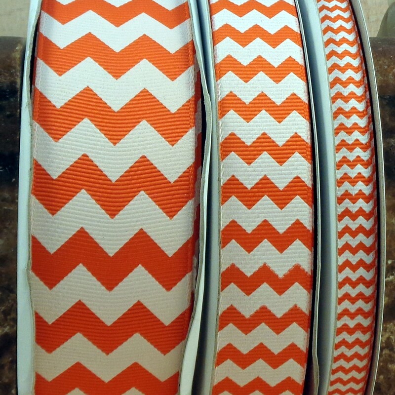 Orange White Chevron - Etsy