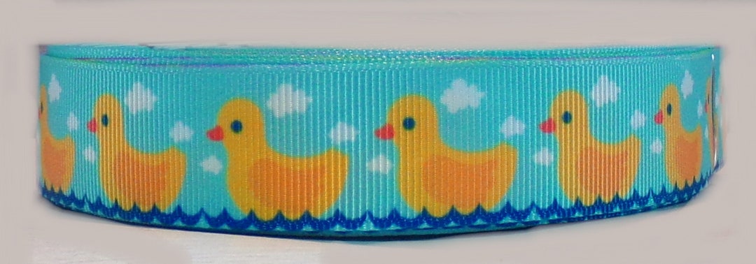 2 Yards 7/8" Bath Time Baby Rubber Duck Print Grosgrain Ribbon - Etsy