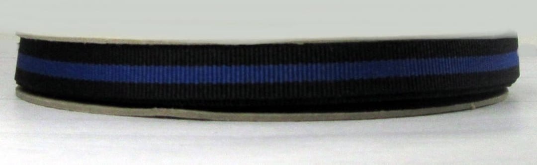 2 Yards 3/8" Thin Blue Line - Police - LEO Support Black and Royal Blue ...