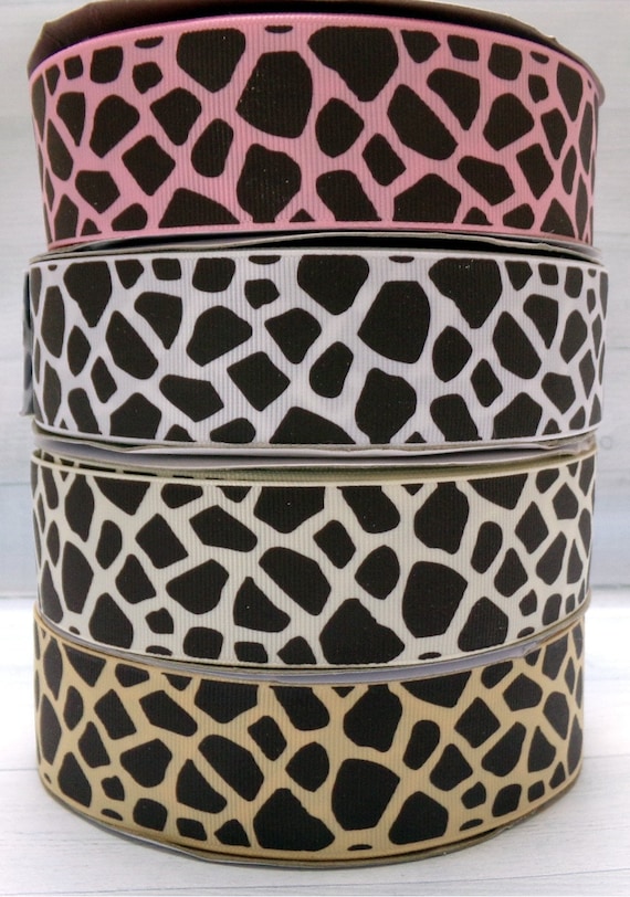 2 Yards 1.5 Bold Giraffe Animal Print Grosgrain Ribbon | Etsy