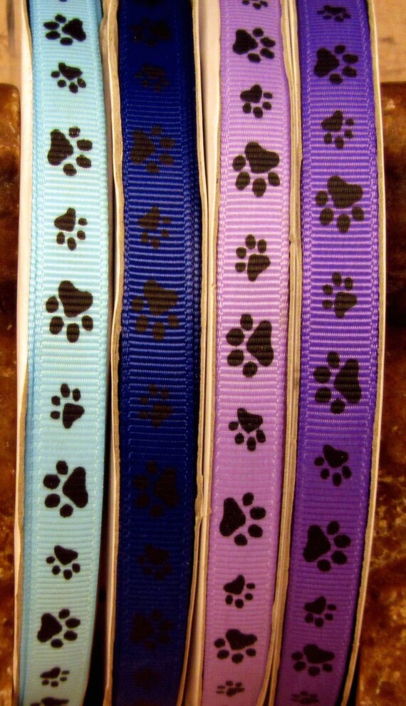 2 Yards 3/8 US Designer Black Animal Paws Cheer or | Etsy