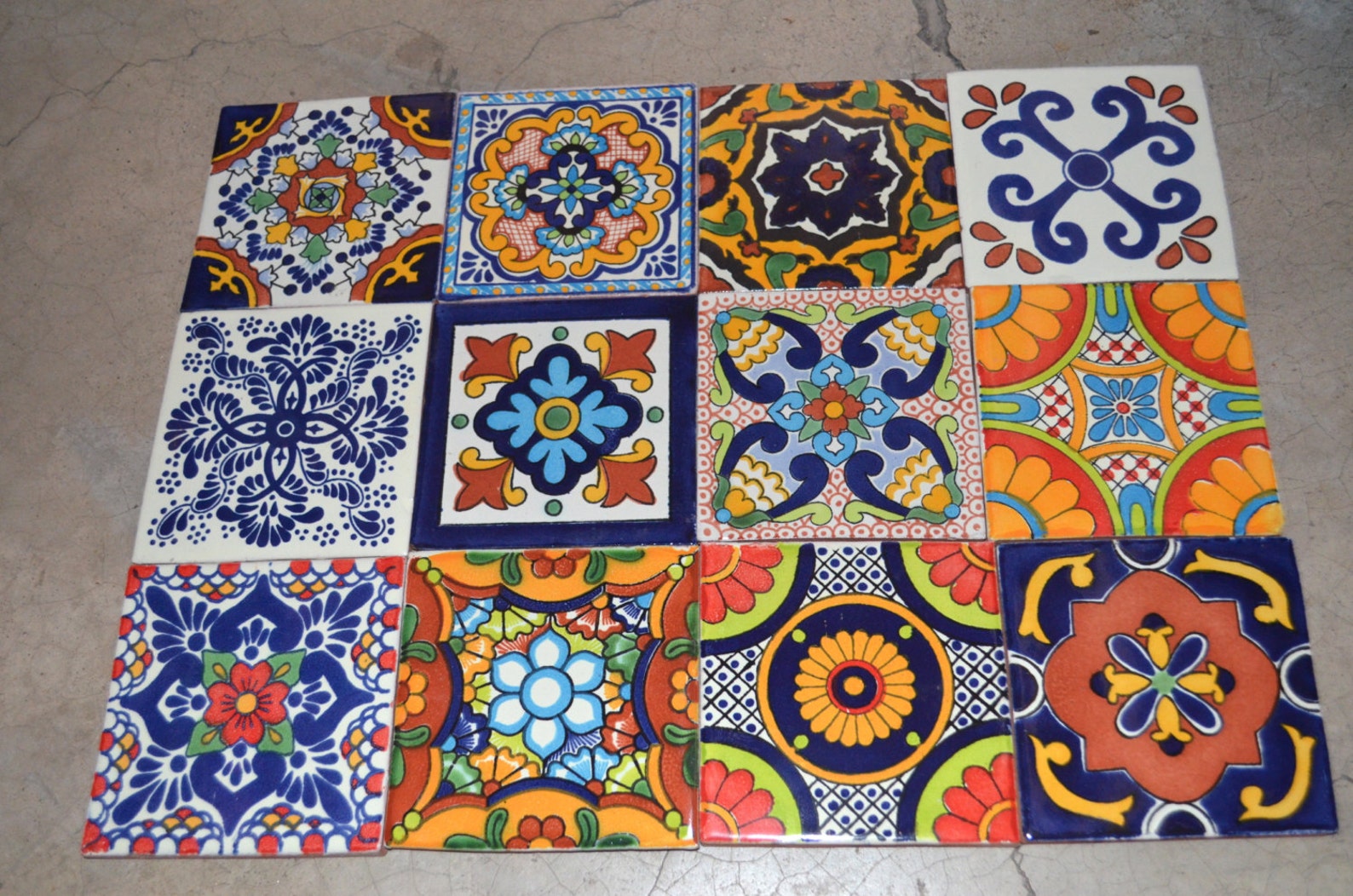 12 Mexican Talavera Tiles. Hand Made-hand Painted 4 x - Etsy