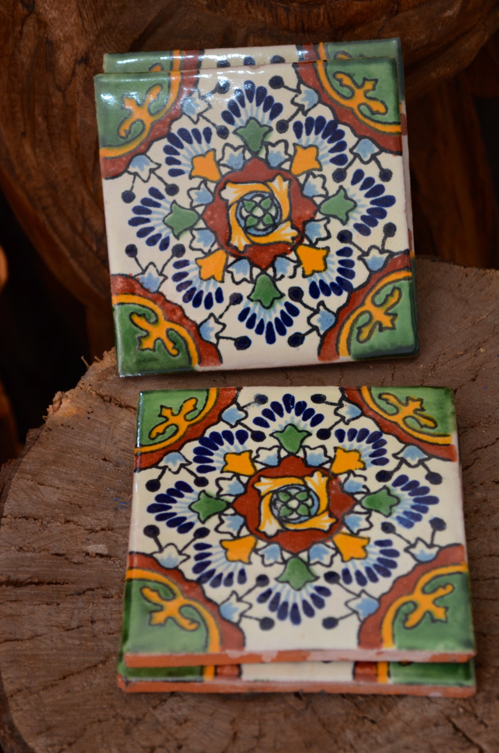 90 Mexican Talavera Tiles Handmade, Hand Painted 4 "x 4" - Etsy