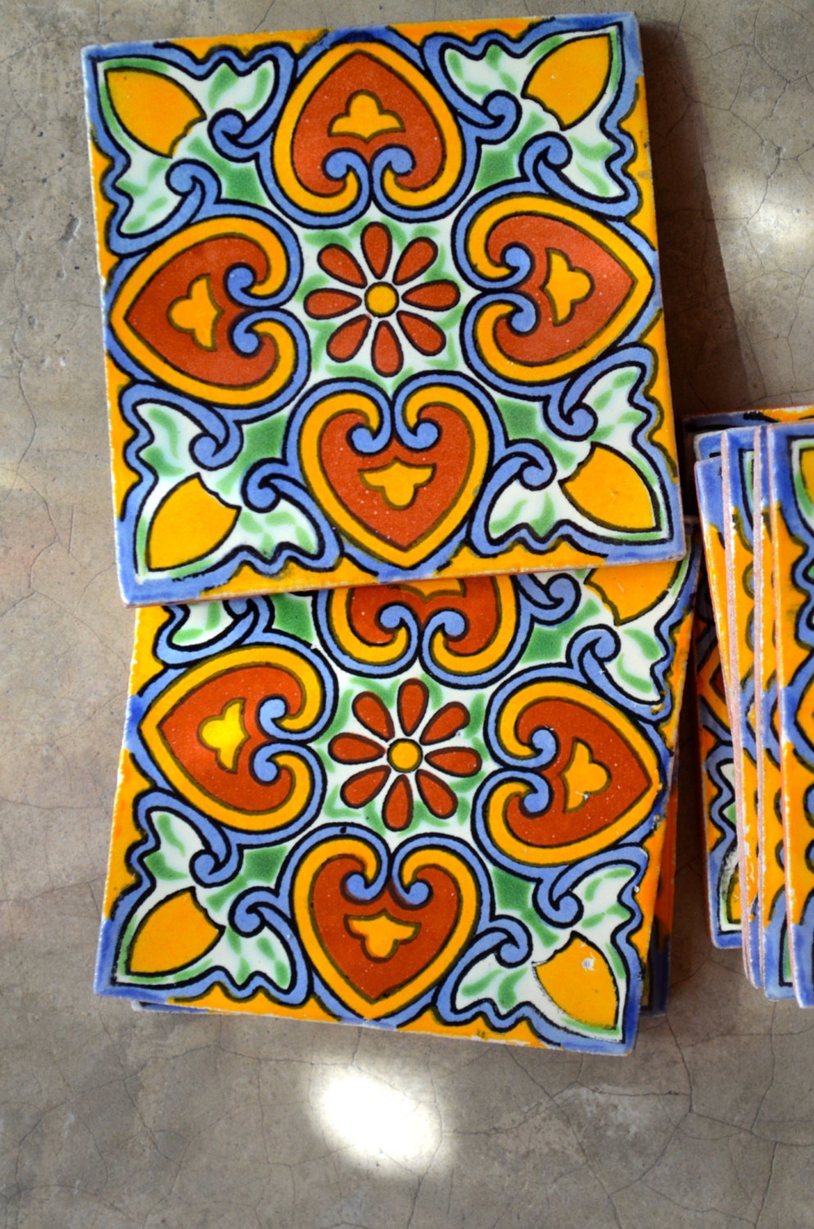 90 Mexican Talavera Tiles. Hand Made-hand Painted 4 x - Etsy