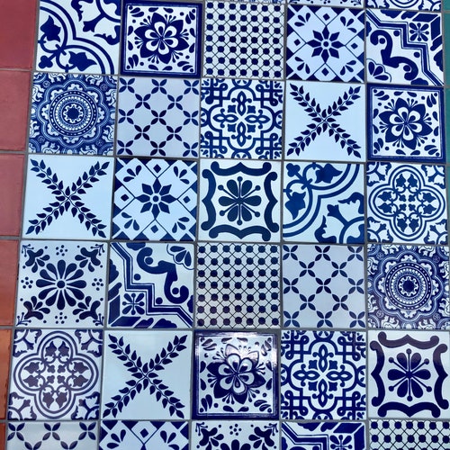 40 Mexican Talavera Tiles.hand Made-hand Painted 6 x - Etsy