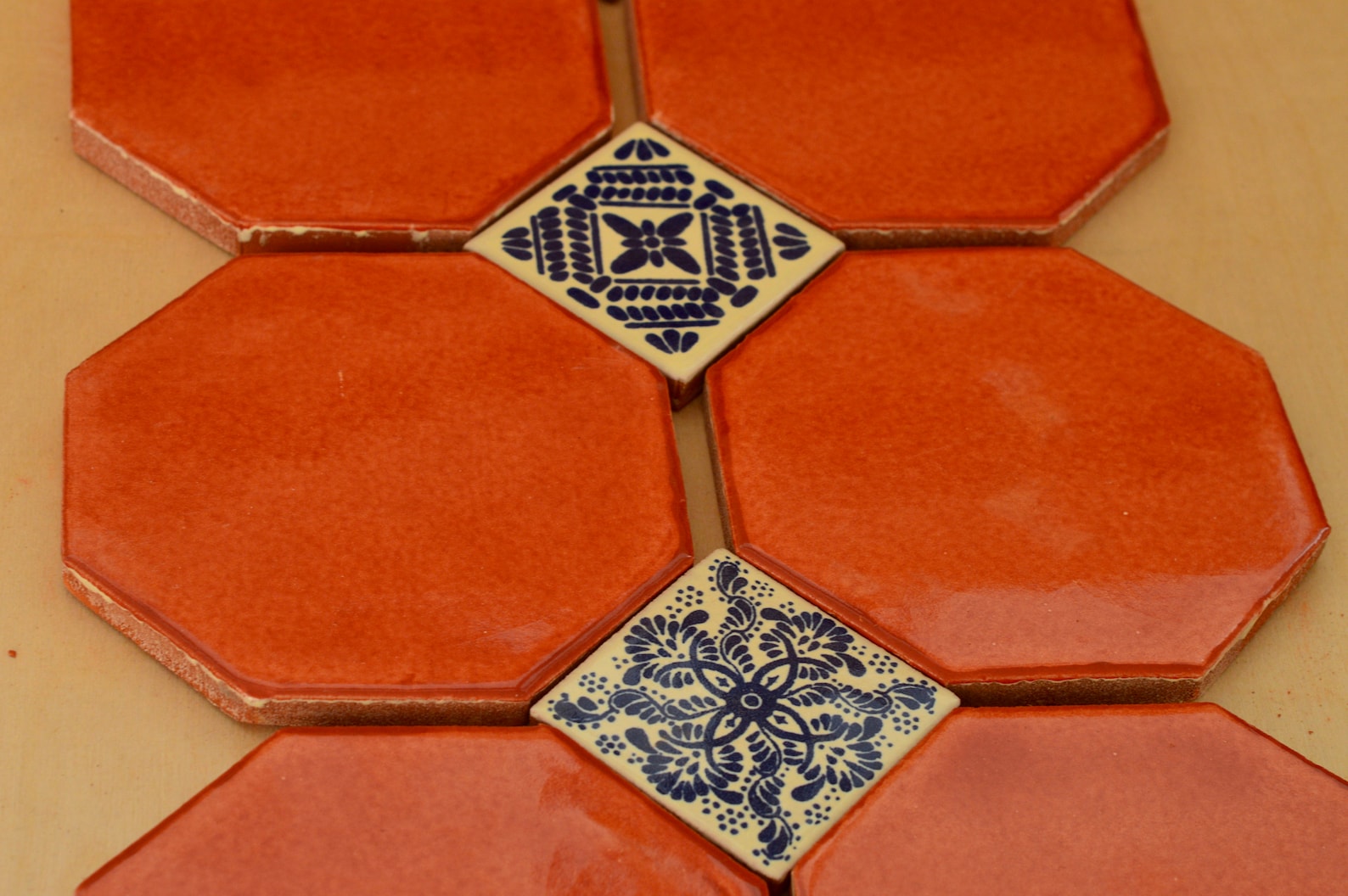90 Solid OCTAGONS Talavera Tiles Hand Painted 4 x - Etsy