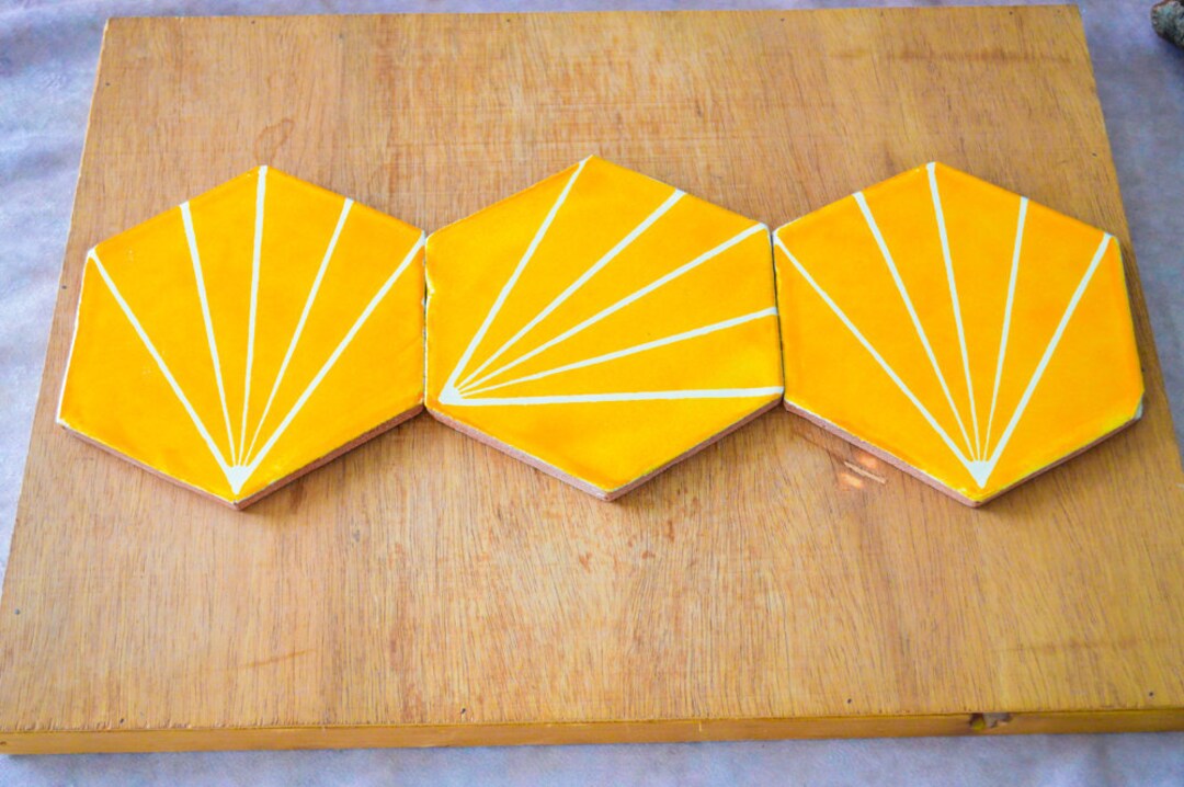 11 Pieces 6x6 "hexagonal Tiles Handmade. - Etsy