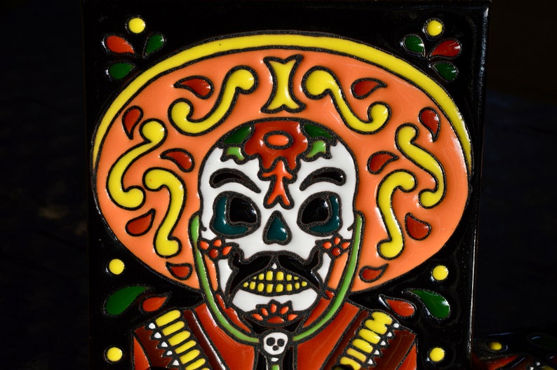 Tiles of the Day of the Dead / Pancho Villa Catrin | Etsy