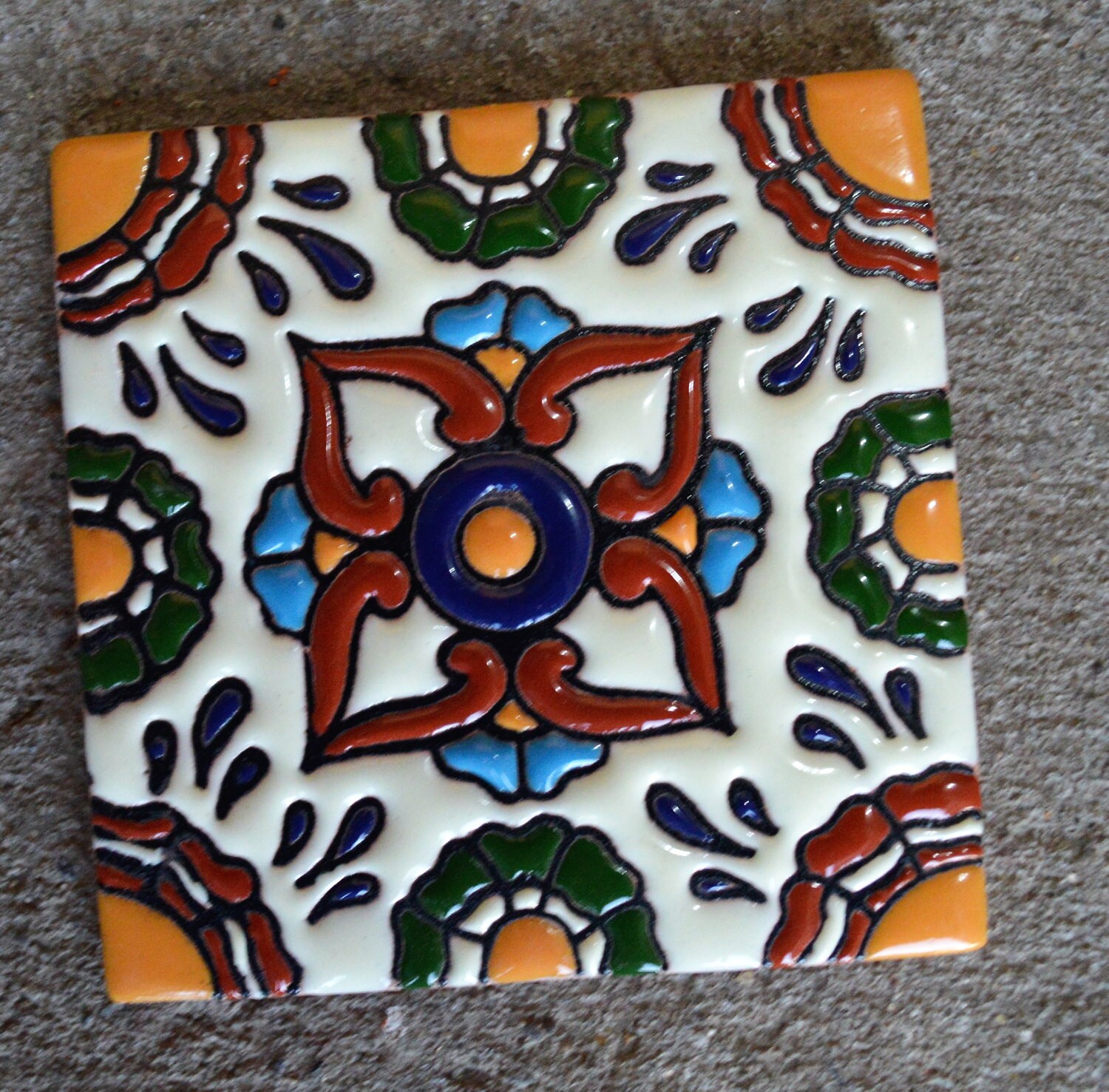 10 Mexican Talavera Tiles Handmade- Hand Painted 4 "x 4" - Etsy