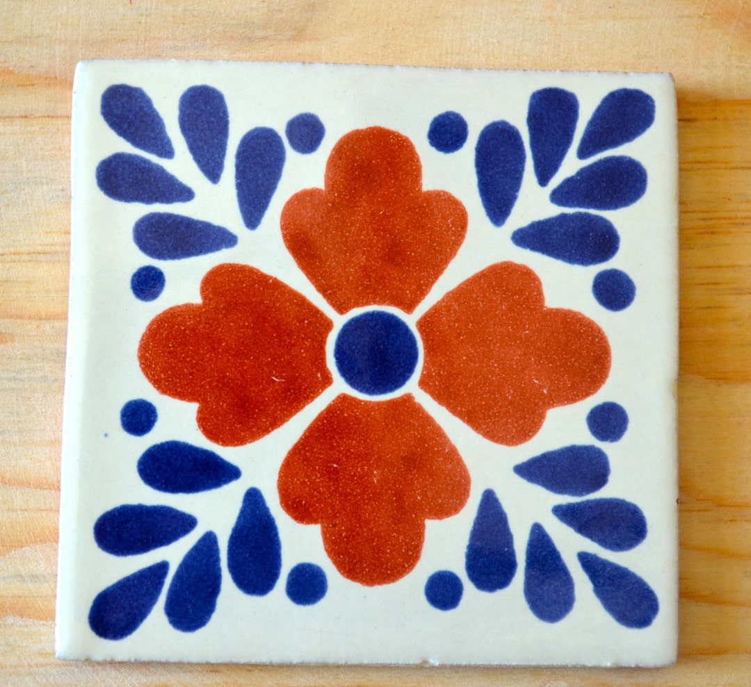 100 Mexican Talavera Tiles Hand-painted 4 "x 4" - Etsy