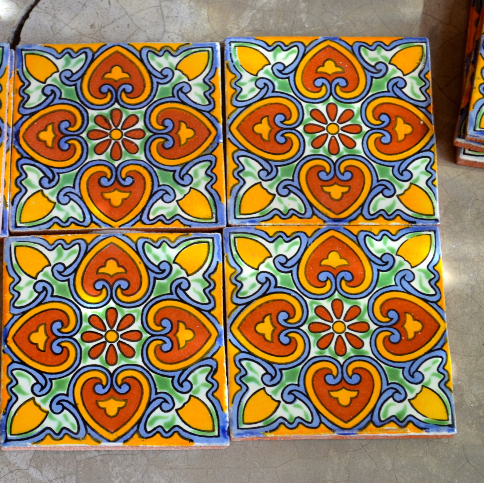90 Mexican Talavera Tiles. Hand Made-hand Painted 4 x - Etsy