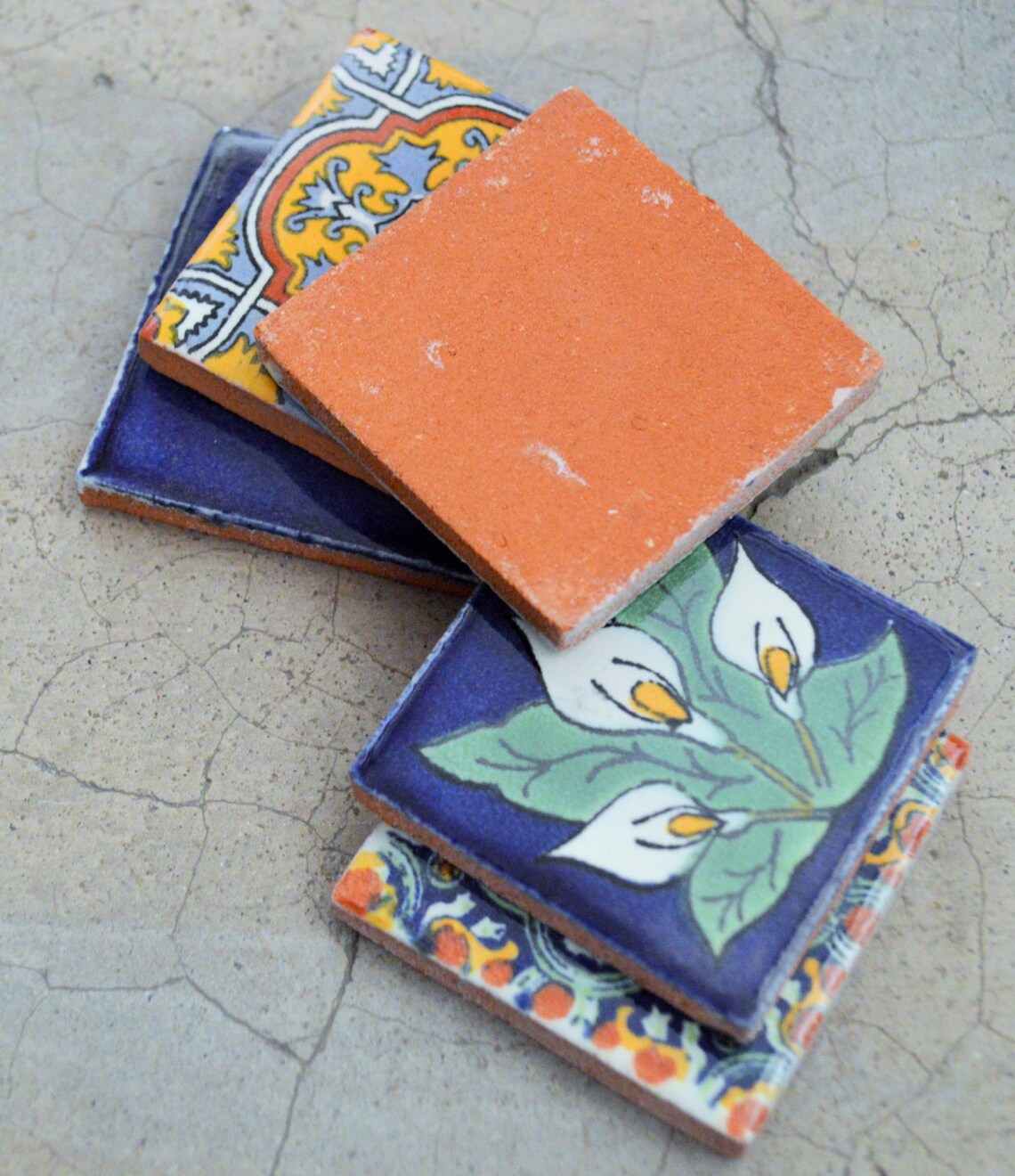25 Mexican Talavera Tiles Handmade, Hand Painted 2 "x 2" - Etsy UK