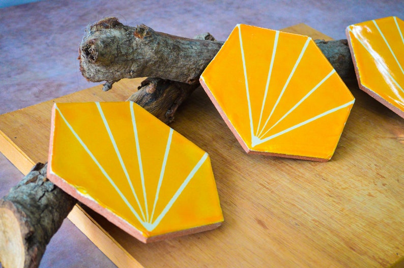 11 Pieces 6x6 hexagonal Tiles Handmade. | Etsy