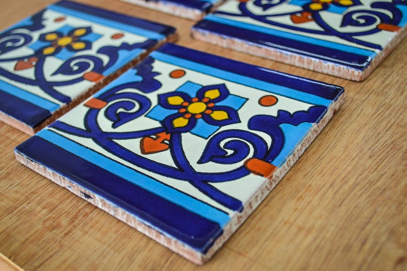 90 Mexican Talavera Tiles Handmade-hand Painted 4 x | Etsy