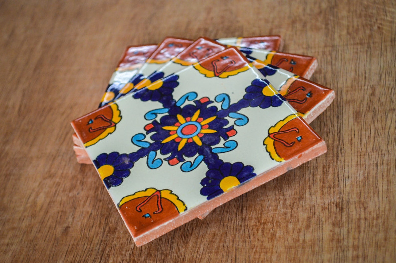 50 Mexican Talavera Tiles Handmade Hand Painted 4 x - Etsy