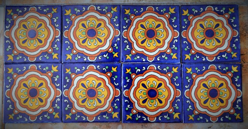 90 azulejos mexicanos. Pintados a mano 4x4 | Etsy