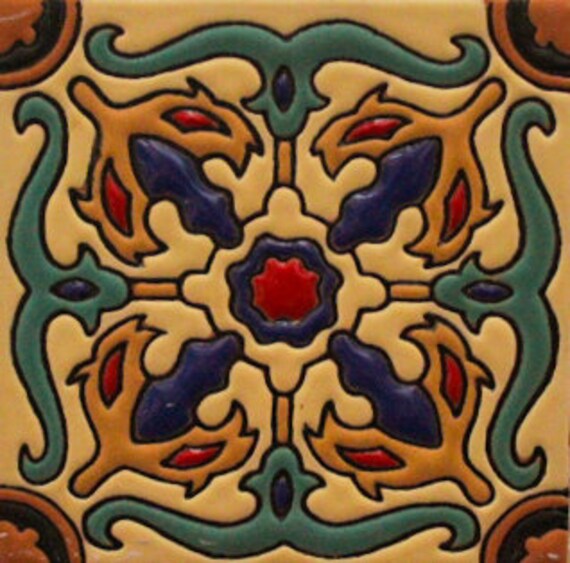 12 Mexican Talavera Tiles Handmade Hand Painted 4 x | Etsy