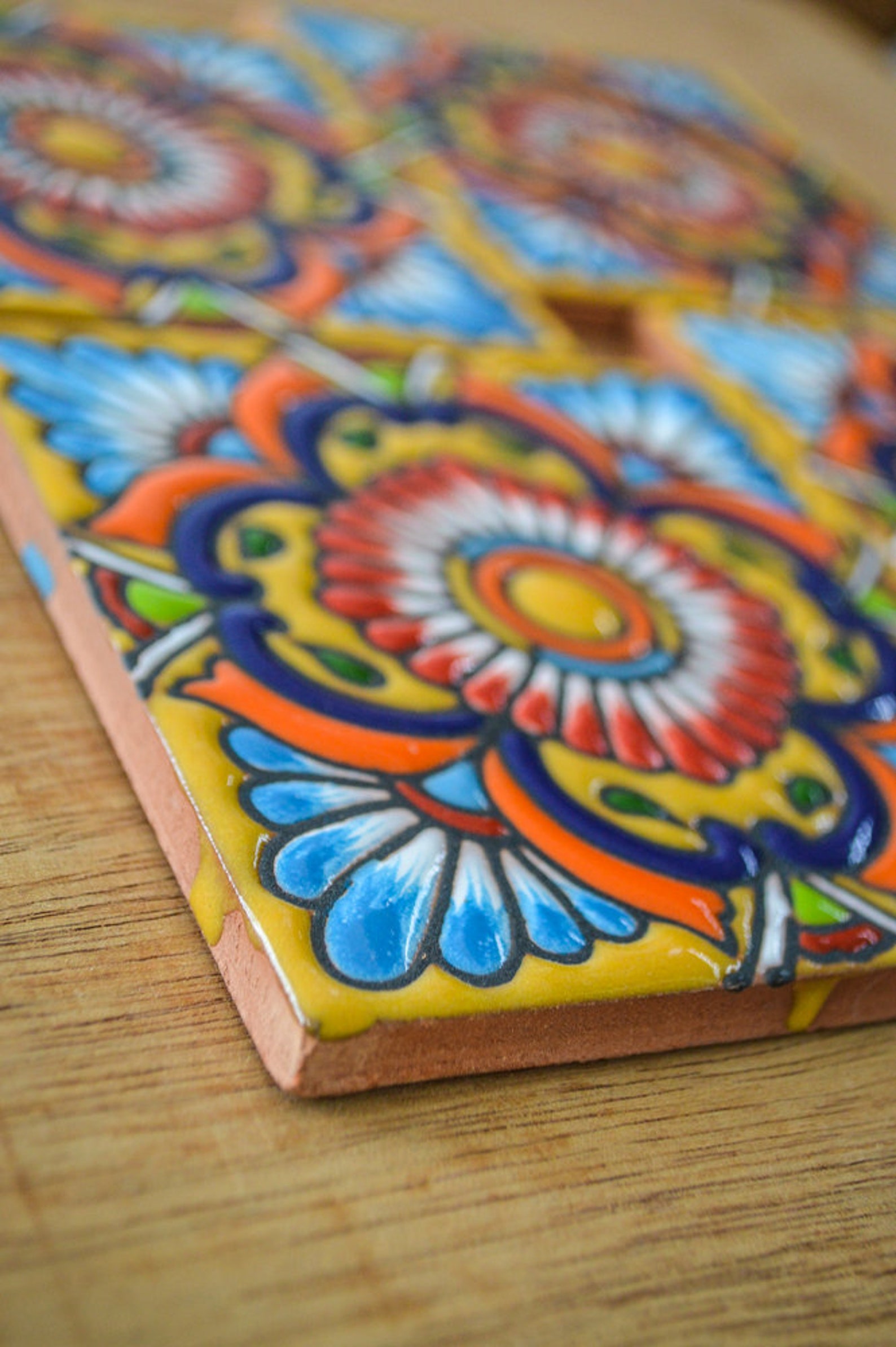 10 Mexican Talavera Tiles Handmade- Hand Painted 4 "x 4" - Etsy