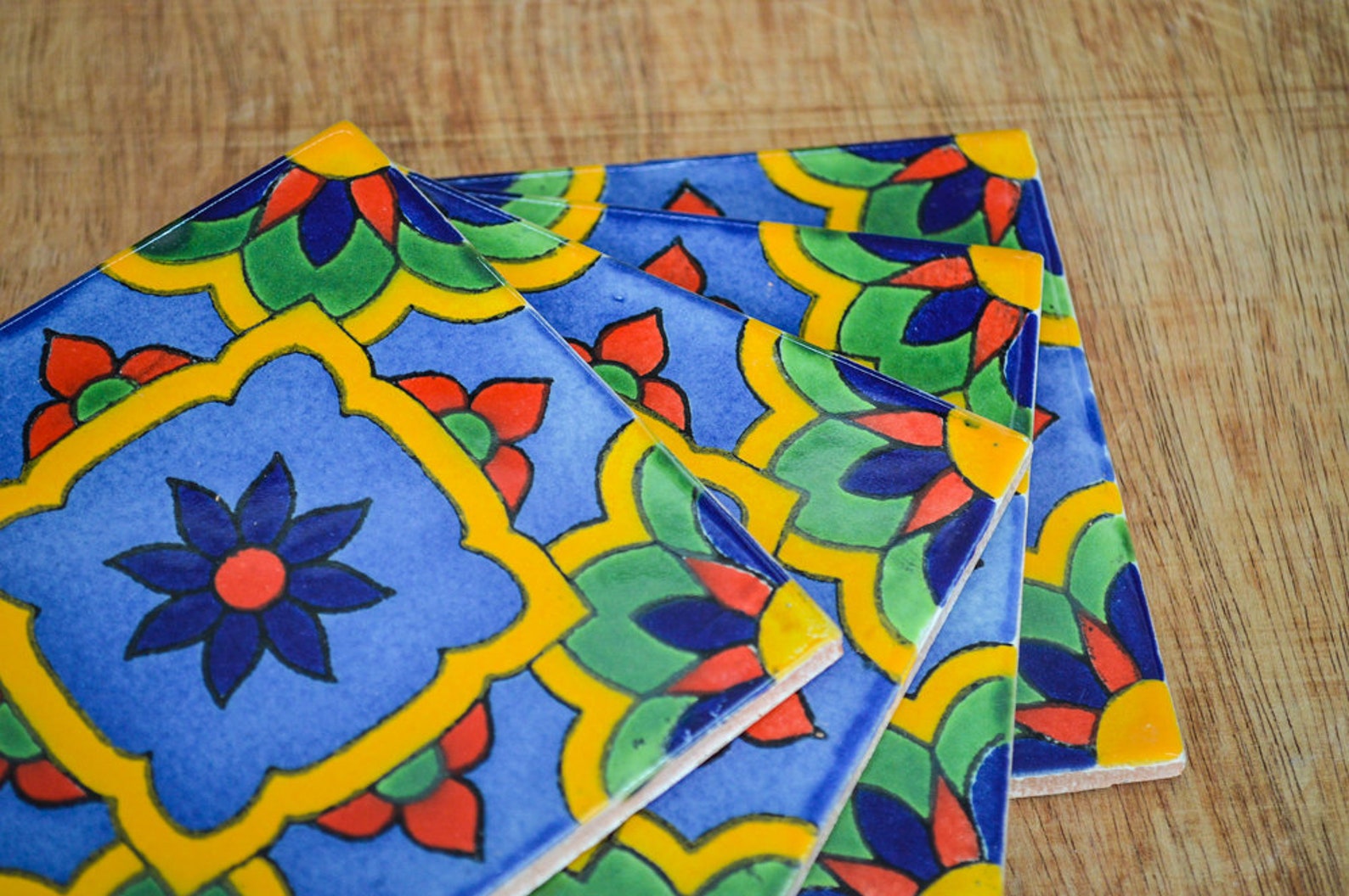 90 Mexican Talavera Tiles. Hand Made-hand Painted 4 x 4 - Etsy