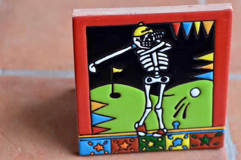 Catrin PLAYING GOLF / 6x6 Tile | Etsy