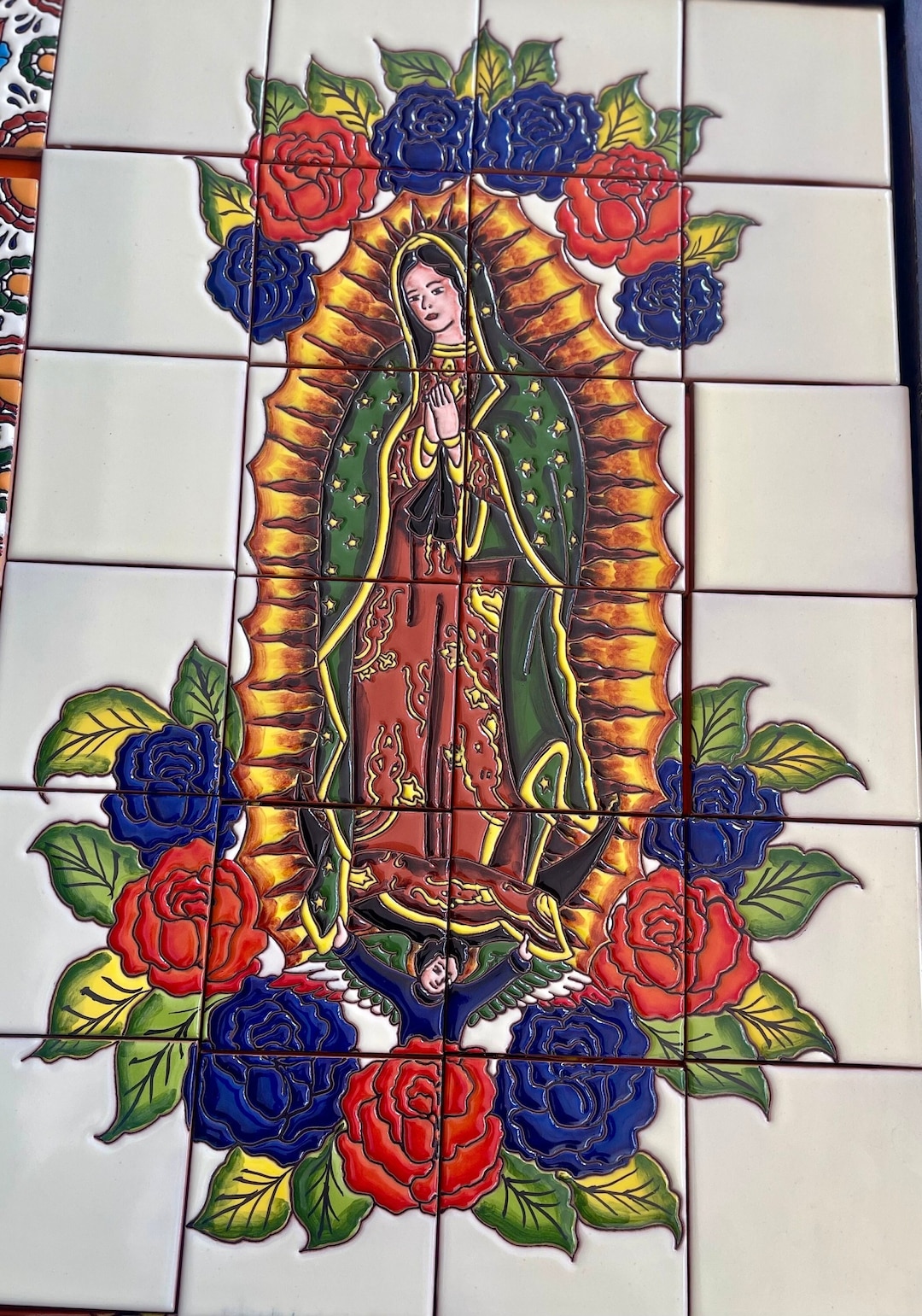 24 Pieces Mexican Tile Wall Mural - Etsy