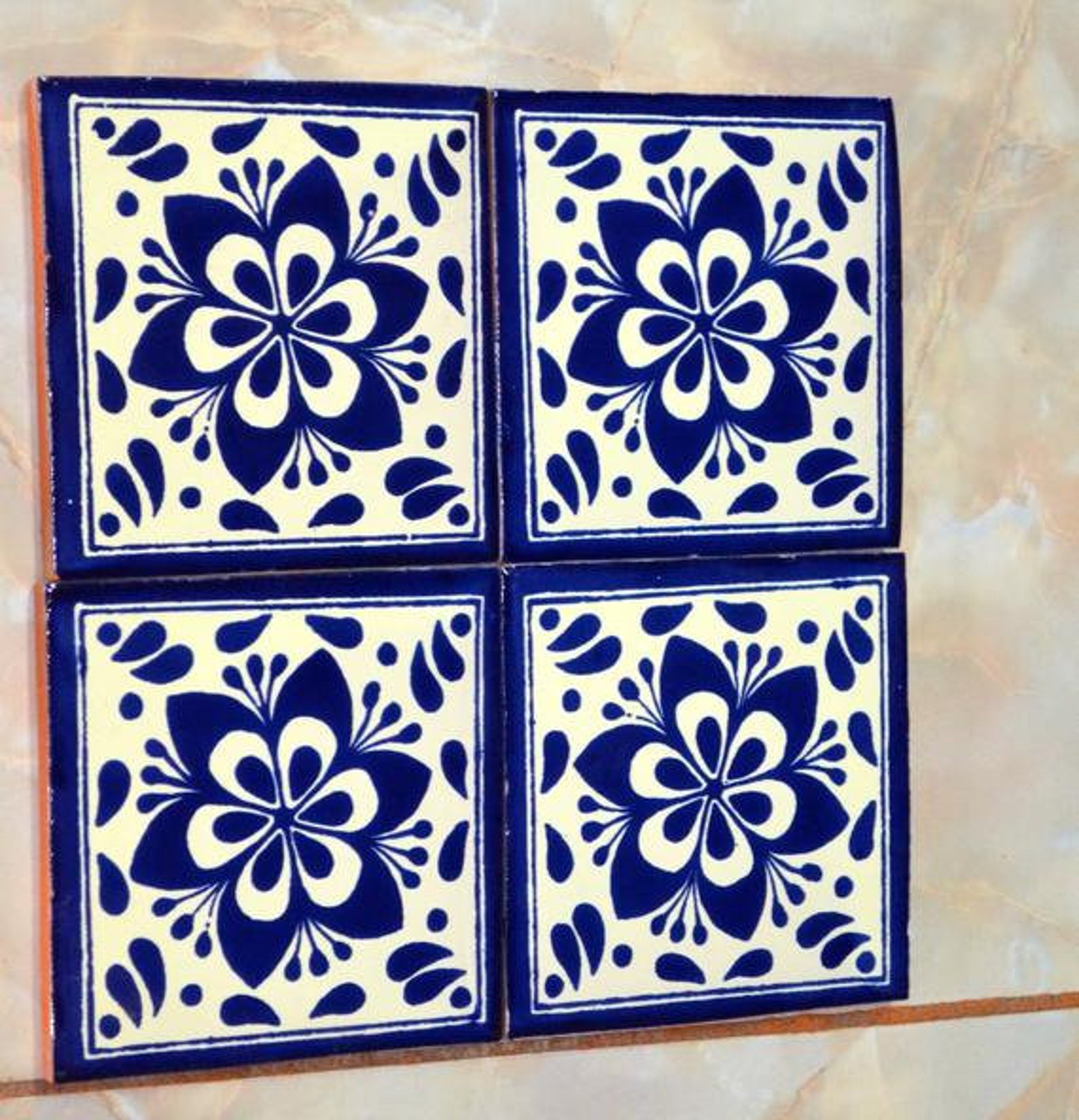 12 Mexican Talavera Tiles Handmade Hand Painted 4 x | Etsy