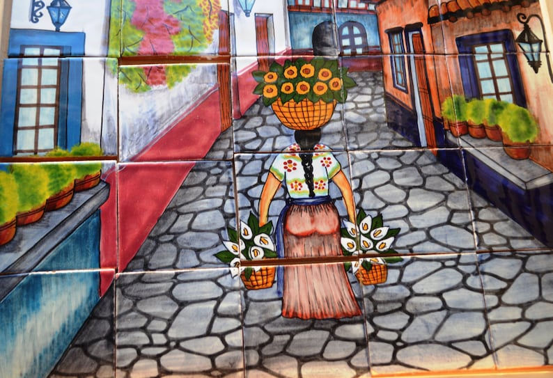 35 pieces Mexican Tile Wall Mural | Etsy