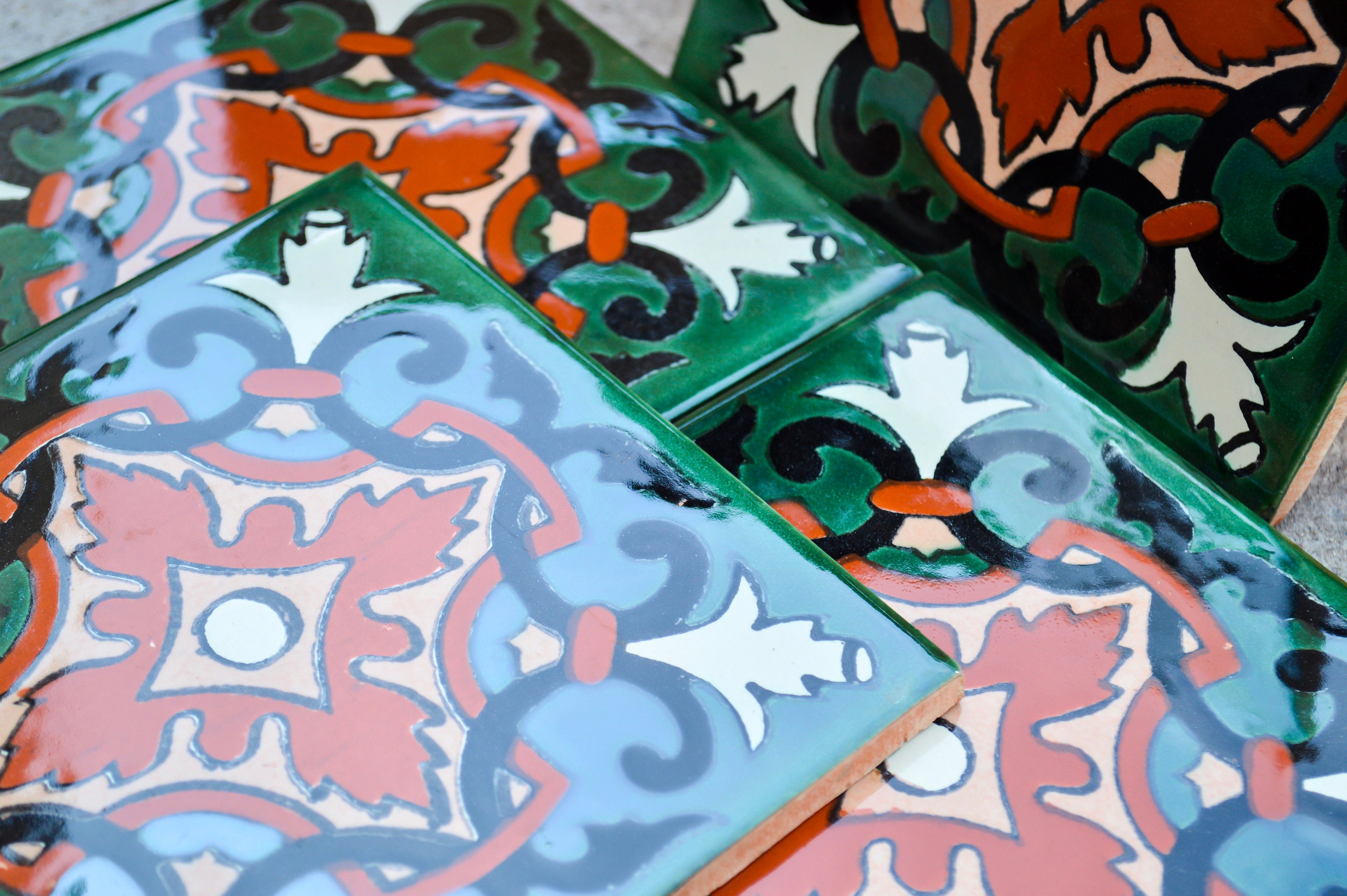 14 Mexican Talavera Tiles.hand Made-hand Painted 6 "x 6" - Etsy