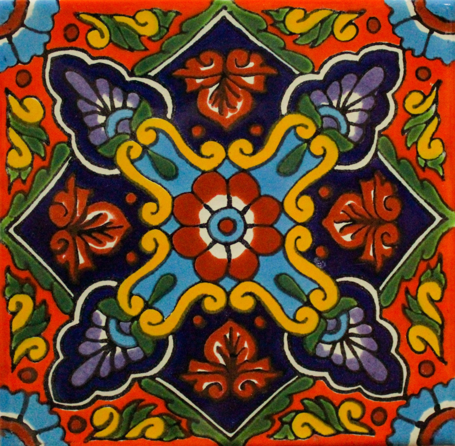9 talavera Tiles Handmade 3 x 3 - Etsy